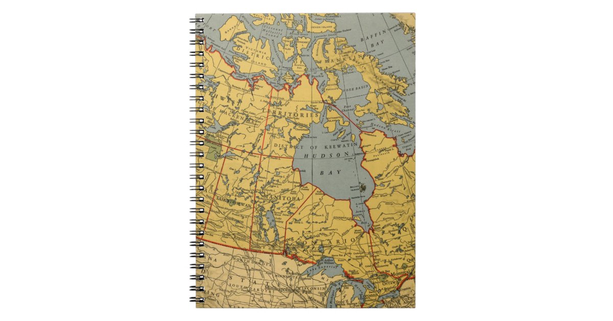 Antique Map of Canada Notebook | Zazzle