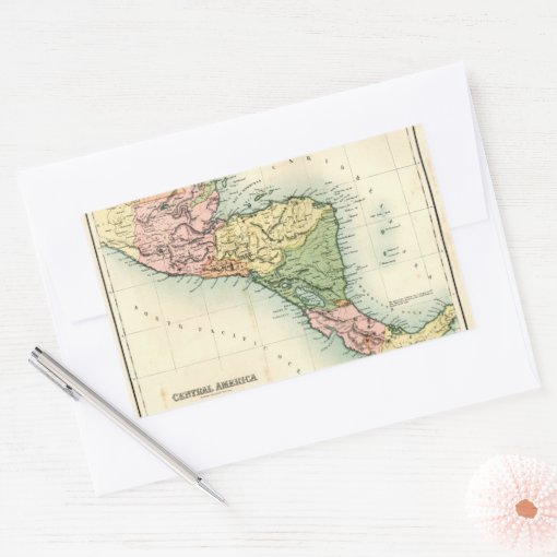 Antique map of Central America Rectangular Sticker | Zazzle