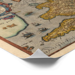 Antique Map of England from 1573 Poster | Zazzle