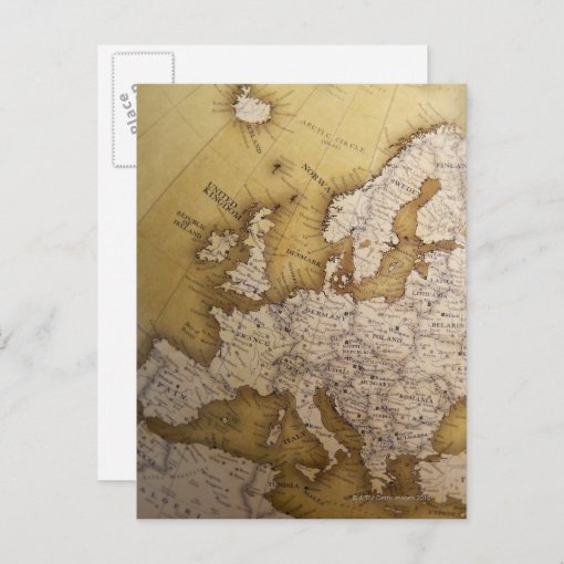 Antique map of europe. Old world. Postcard | Zazzle