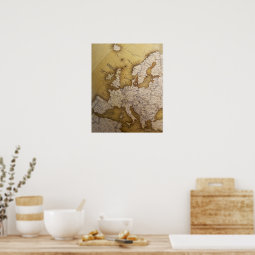 Antique map of europe. Old world. Poster | Zazzle