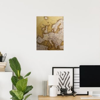 Antique map of europe. Old world. Poster | Zazzle