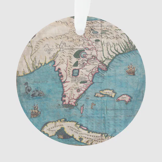 Antique Map of Florida and Cuba Ornament | Zazzle