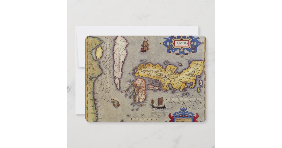 Antique Map of Japan by Mercator and Hondius | Zazzle