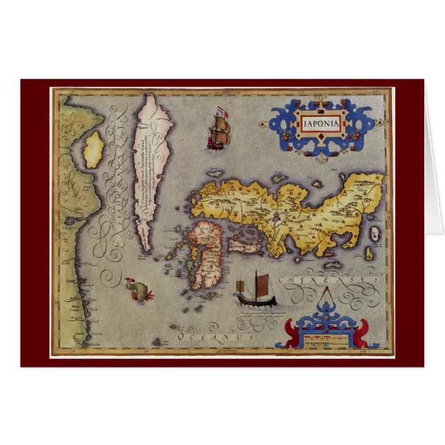 Antique Map of Japan by Mercator and Hondius | Zazzle