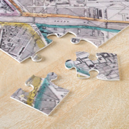 Antique Map of Paris Jigsaw Puzzle | Zazzle