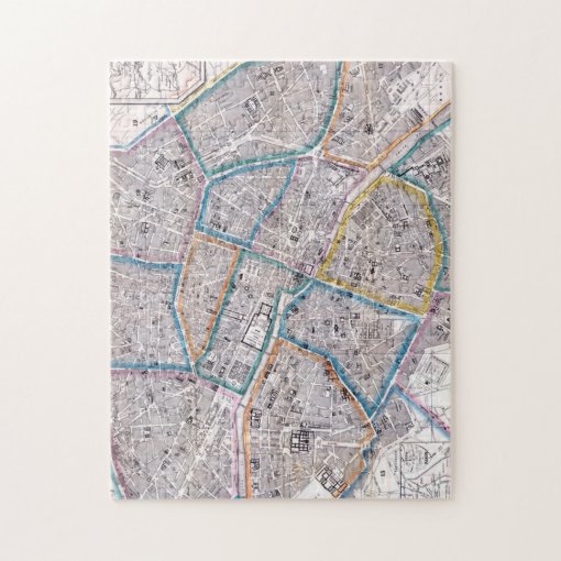Antique Map of Paris Jigsaw Puzzle | Zazzle