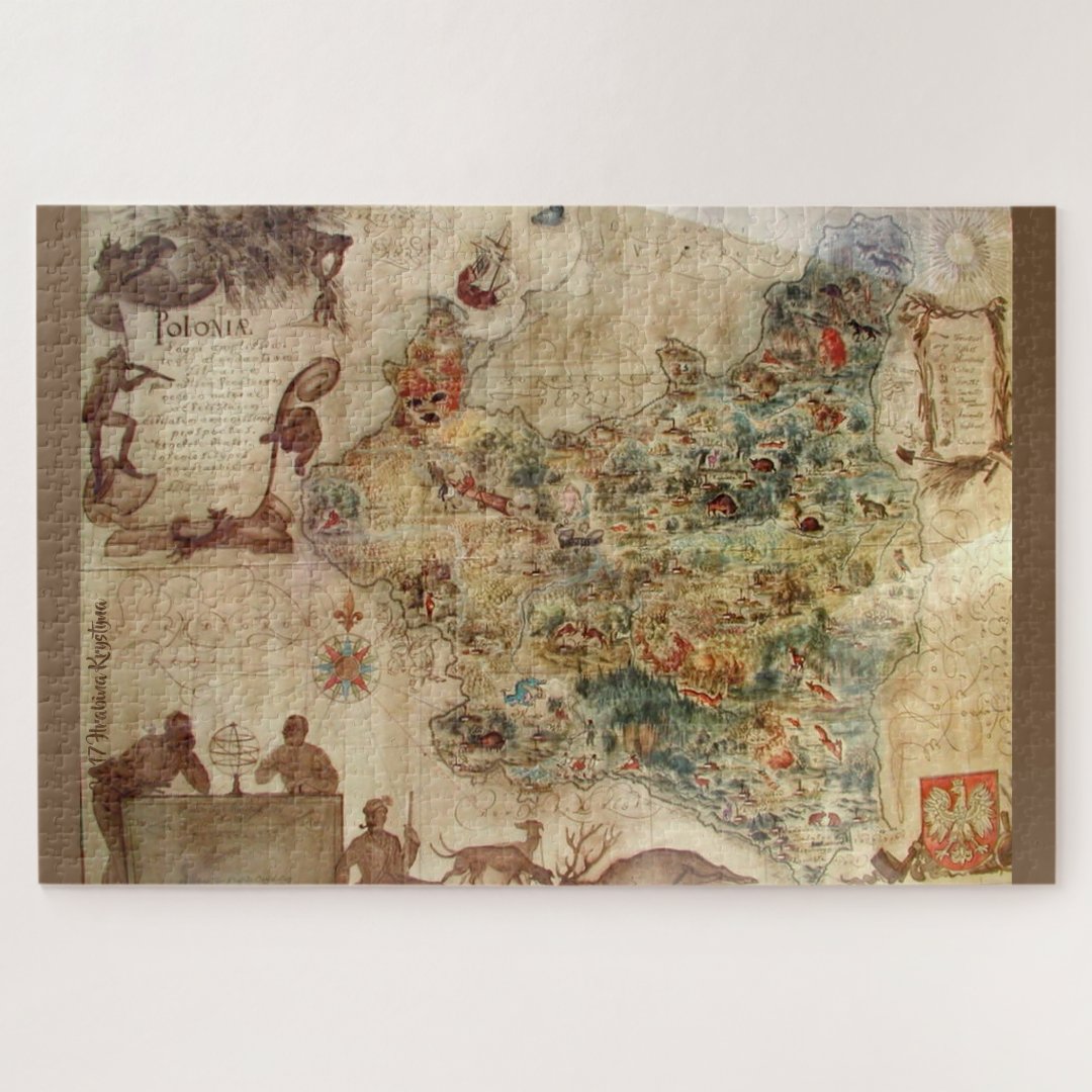 ANTIQUE MAP OF POLAND JIGSAW PUZZLE | Zazzle