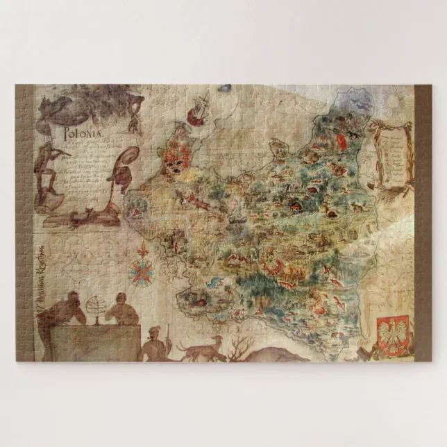 ANTIQUE MAP OF POLAND JIGSAW PUZZLE | Zazzle