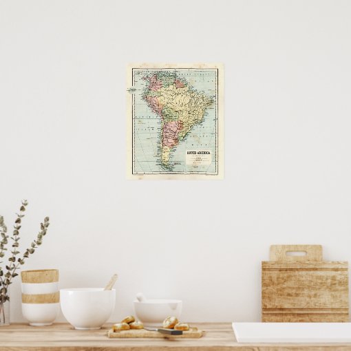 Antique map of South America Poster | Zazzle