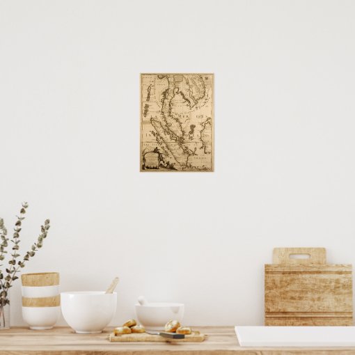 Antique Map of South East Asia | 1687 Poster | Zazzle