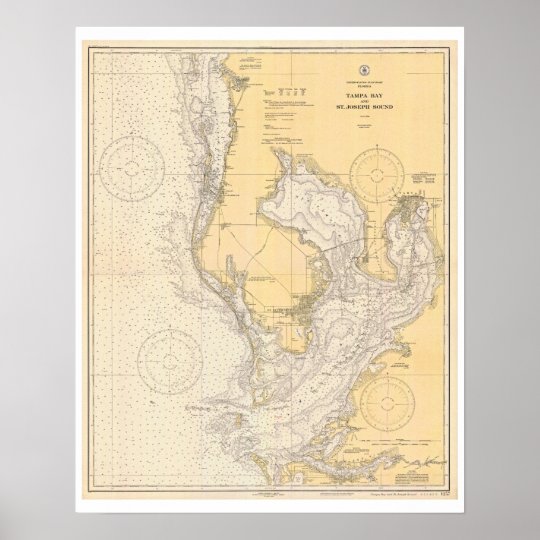 Antique Map of Tampa Bay Florida Poster | Zazzle.com