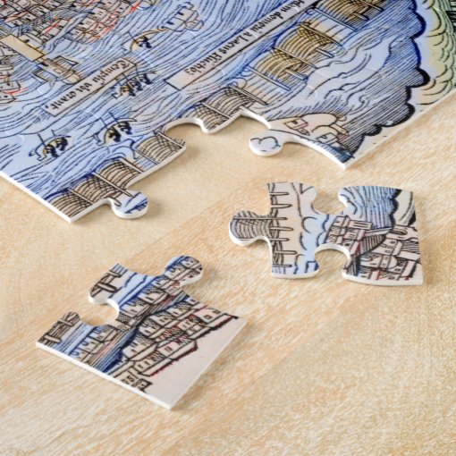Antique Map of the Aztec Capital Tenochtitlan Jigsaw Puzzle | Zazzle