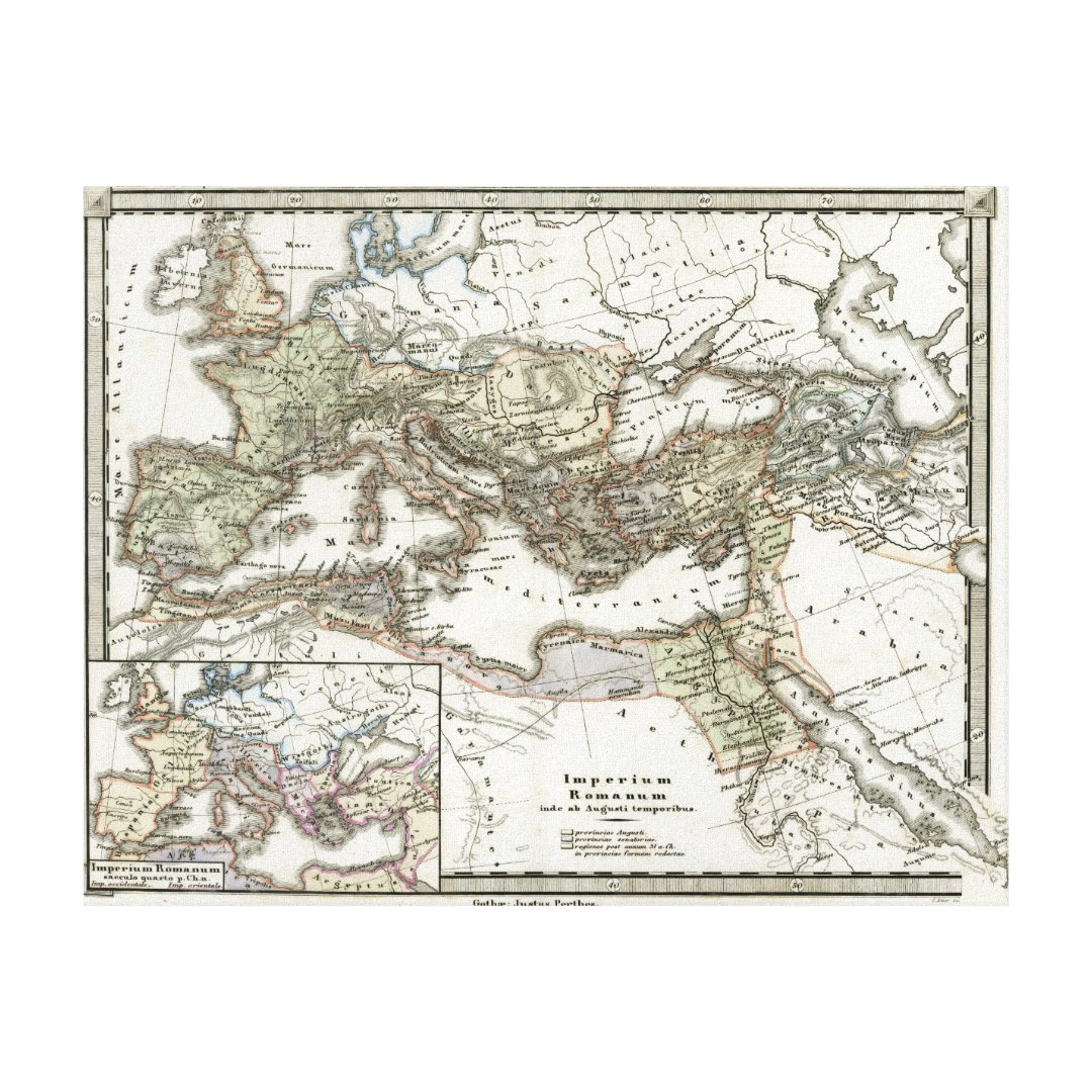 Antique Map of the Roman Empire Canvas Print | Zazzle