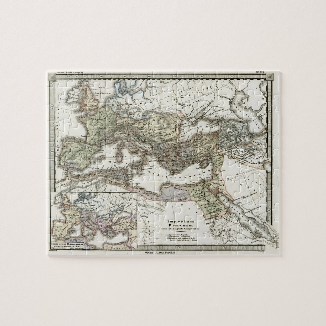 Antique Map of the Roman Empire Jigsaw Puzzle | Zazzle