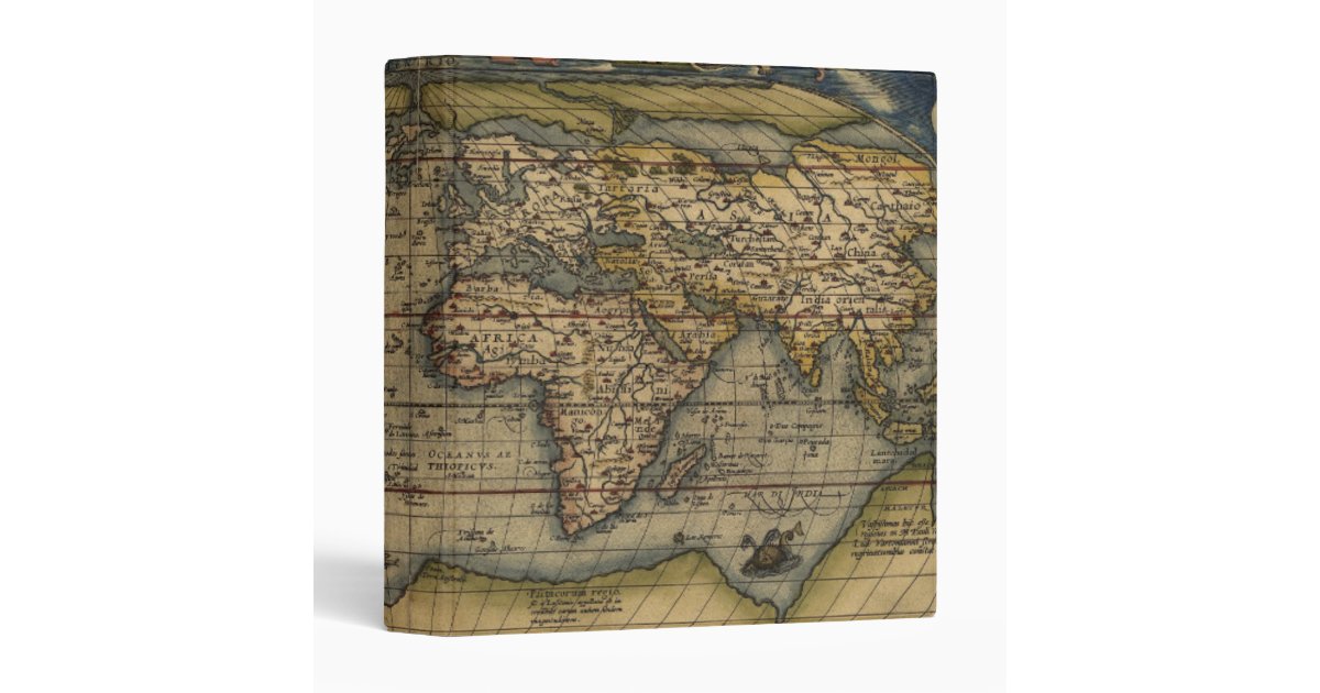 Antique Map of the World Binder | Zazzle
