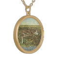 Antique Map with a Panoramic View of Washington DC Gold Plated Necklace ...