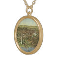 Antique Map with a Panoramic View of Washington DC Gold Plated Necklace ...