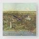 Antique Map with a Panoramic View of Washington DC Square Wall Clock ...