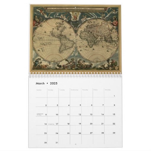 Antique Maps of The World Calendar | Zazzle