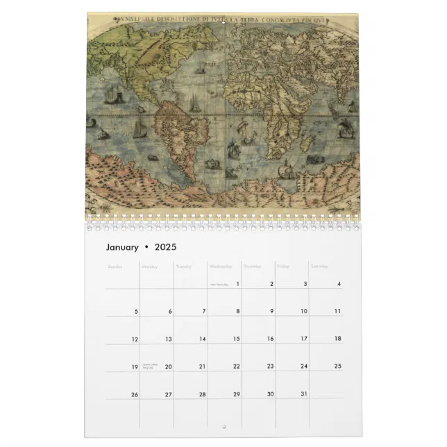 Antique Maps of The World Calendar | Zazzle