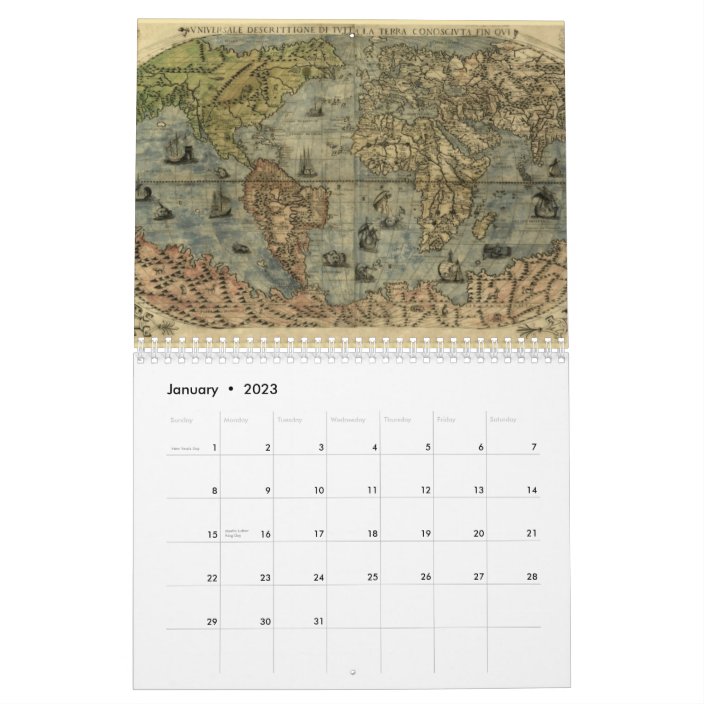 Antique Maps of The World Calendar | Zazzle.com