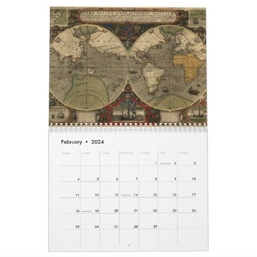 Antique Maps of The World Calendar | Zazzle
