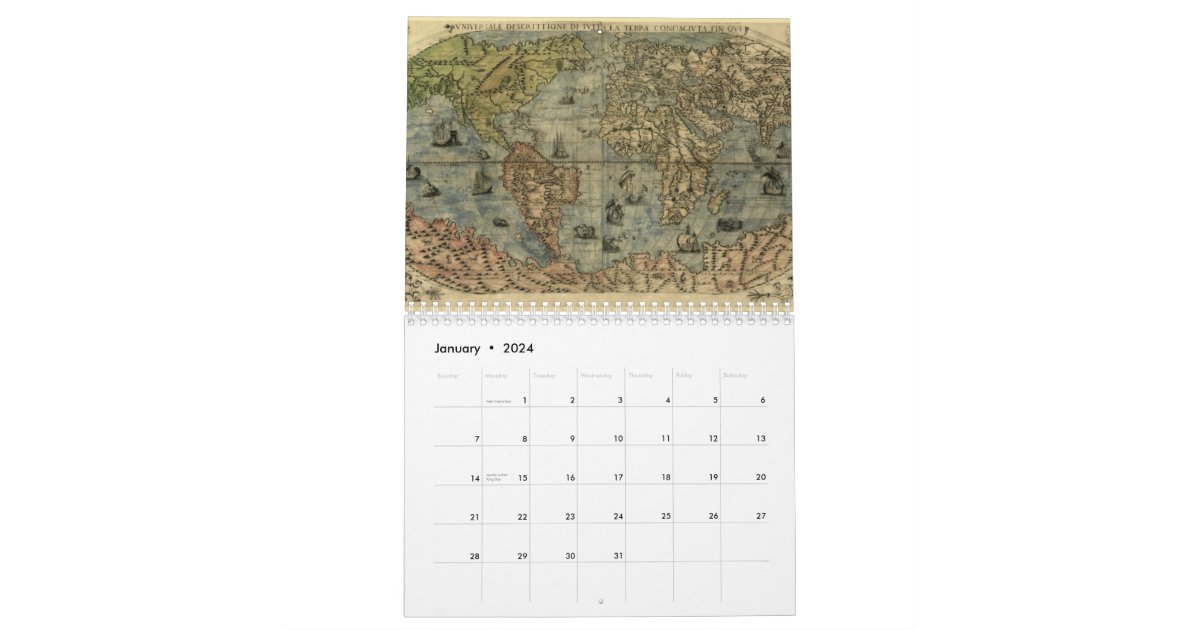 Antique Maps of The World Calendar | Zazzle