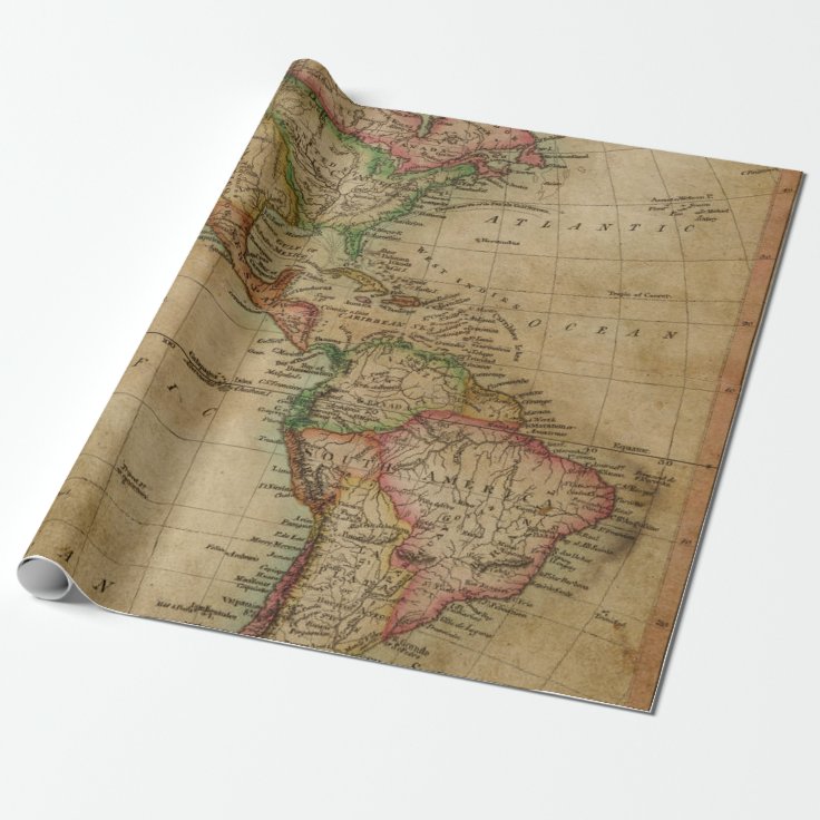 Antique Maps Style 6 Wrapping Paper Roll | Zazzle