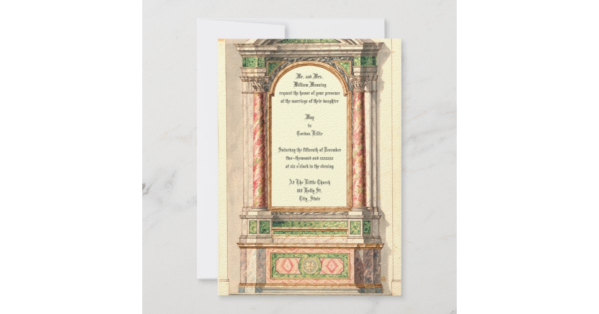 Antique Marble Altar Invitation | Zazzle