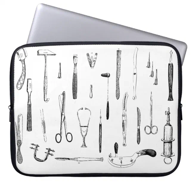 Antique medical instruments diagram laptop sleeve | Zazzle