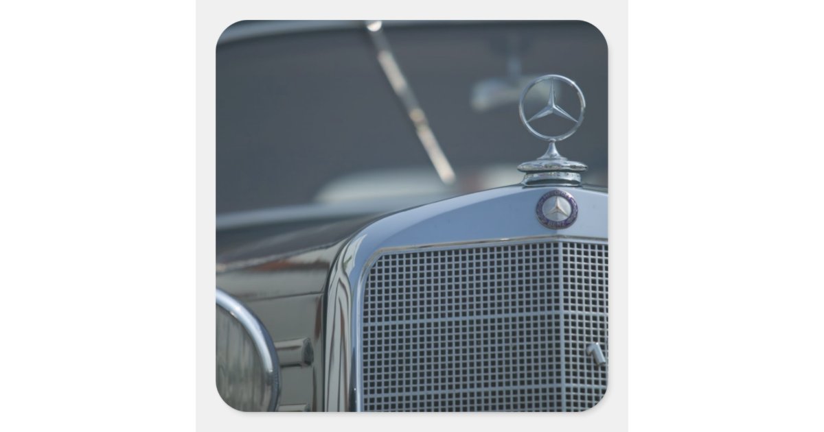 antique mercedes 4 square sticker | Zazzle