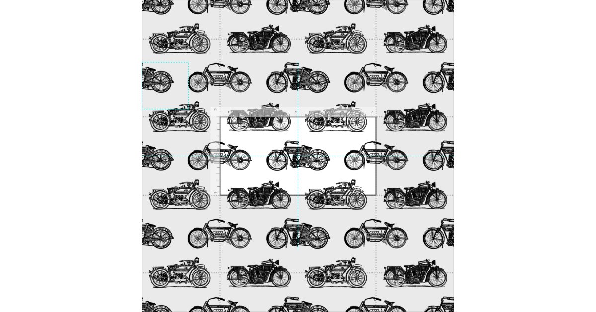 Antique Motorcycles Fabric with CUSTOM BG COLOR | Zazzle