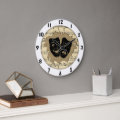 Antique Music and Theater Masks Large Clock | Zazzle