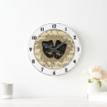 Antique Music and Theater Masks Large Clock | Zazzle