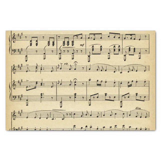 Antique Music Theme Tissue Paper | Zazzle