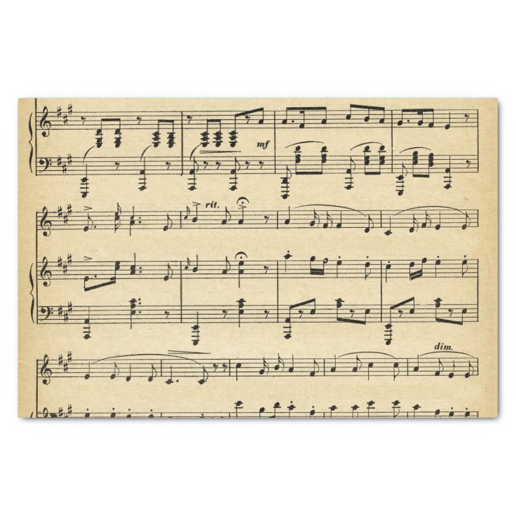 Antique Music Theme Tissue Paper | Zazzle