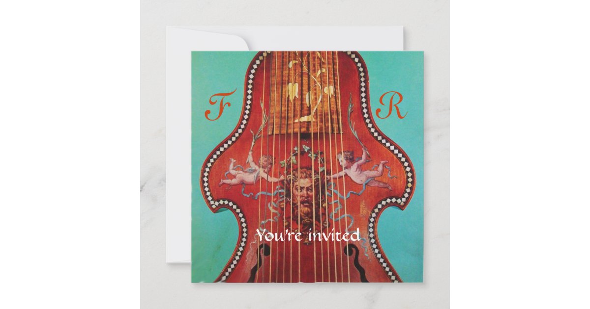 ANTIQUE MUSICAL INSTRUMENT,LIRONE Concert Music Invitation | Zazzle