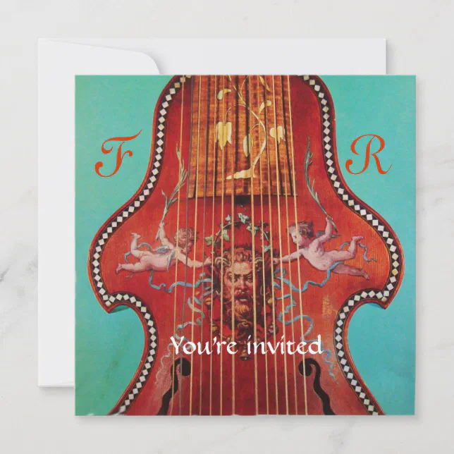 ANTIQUE MUSICAL INSTRUMENT,LIRONE Concert Music Invitation | Zazzle