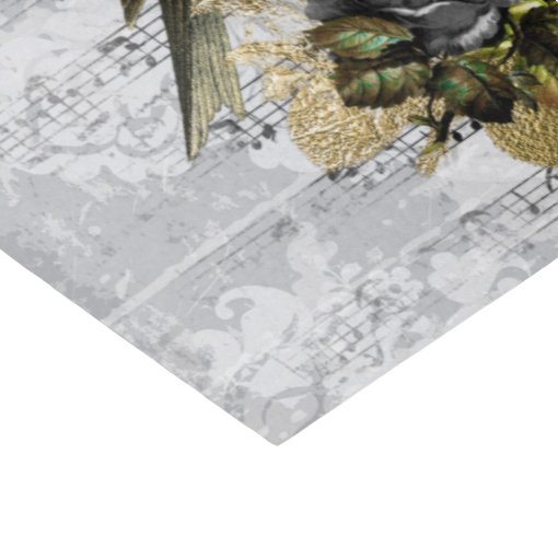 Antique Neutral Floral Bird Tissue Paper | Zazzle