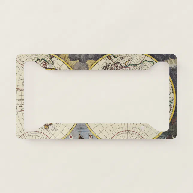 Antique Old Map Inspired (4) License Plate Frame | Zazzle