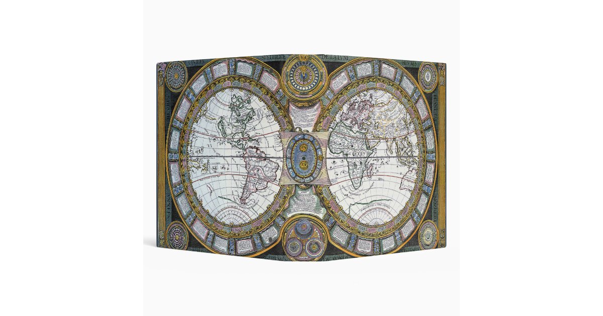 Antique Old World Map by Claude Auguste Berey 3 Ring Binder | Zazzle