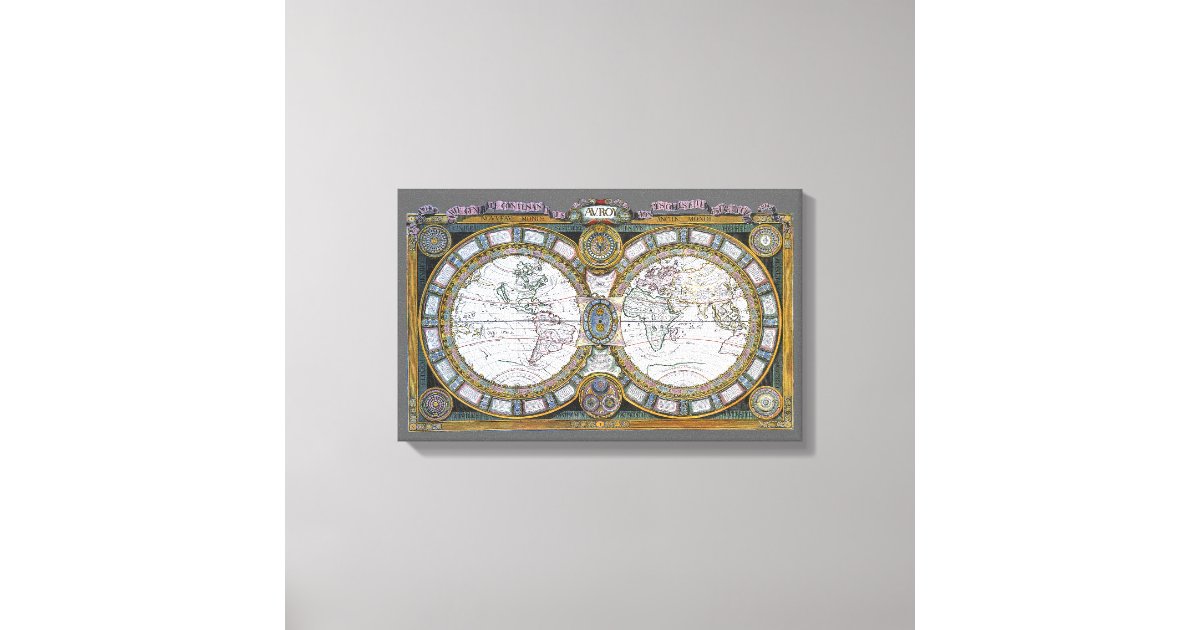 Antique Old World Map by Claude Auguste Berey Canvas Print | Zazzle