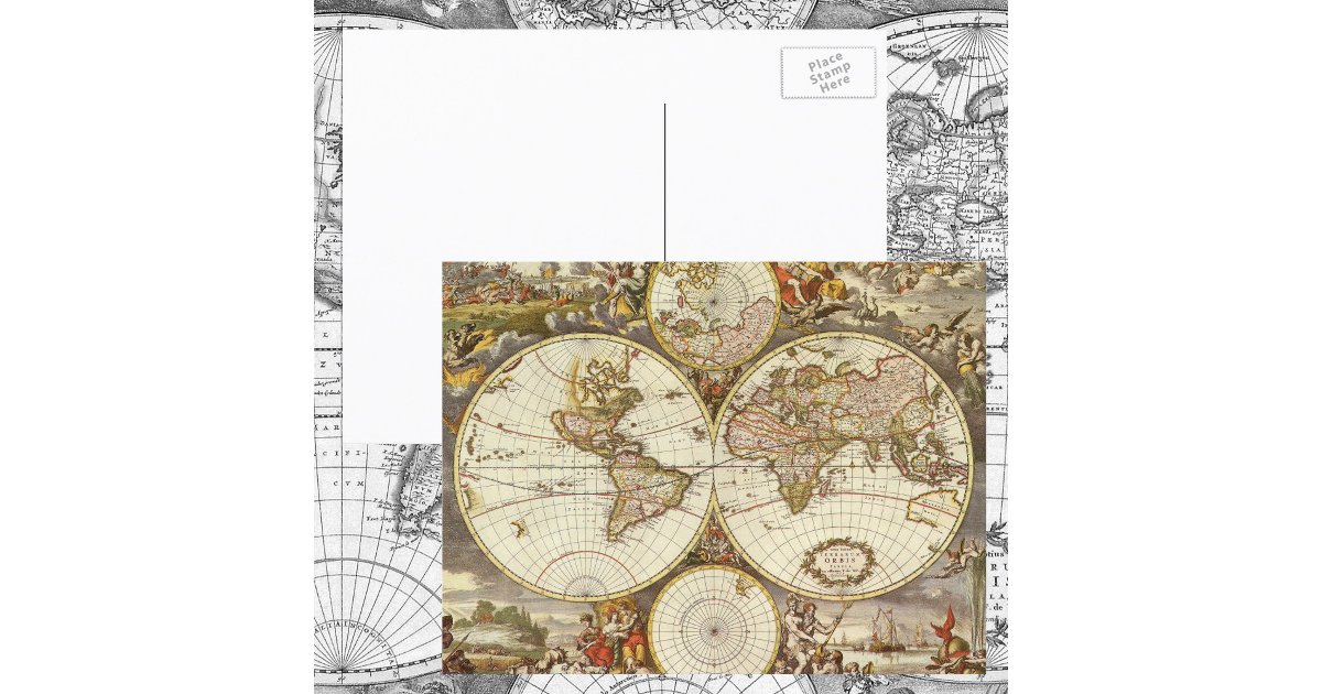 Antique Old World Map by Frederick de Wit, c. 1680 Postcard | Zazzle