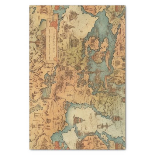 Antique Old World Map Decoupage Paper | Zazzle