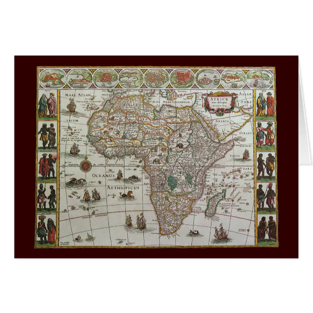 Antique Old World Map of Africa by Blaeu, c.1635 | Zazzle