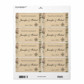 Antique Old World Map Water Bottle Label | Zazzle