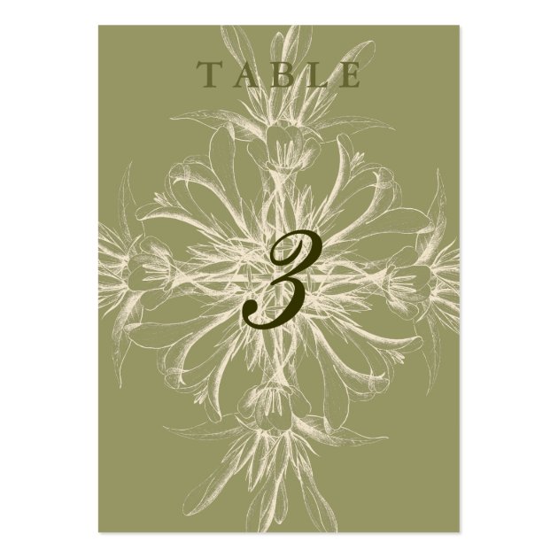 Antique Olive Floral Guest Table Cards Business Card Templates