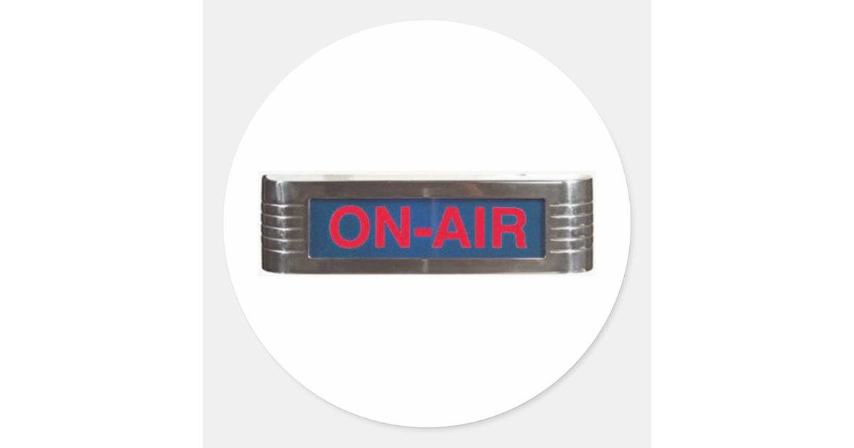 Antique On-Air Sign or On-The-Air Broadcasting Classic Round Sticker ...