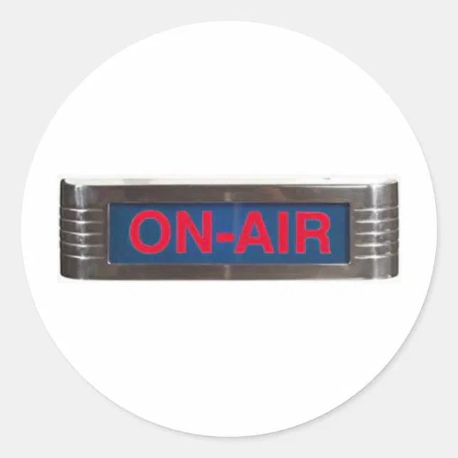 Antique On-Air Sign or On-The-Air Broadcasting Classic Round Sticker ...